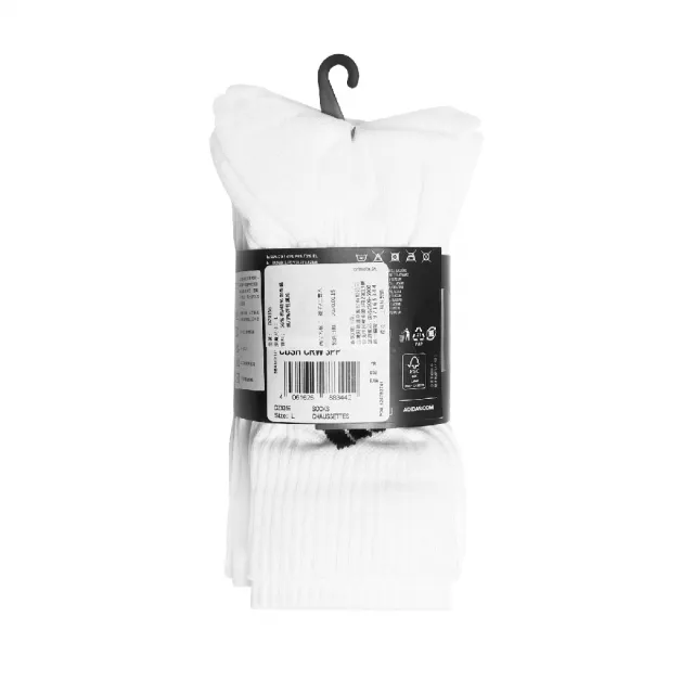 【adidas 愛迪達】襪子 Cushioned Crew 白襪 長襪 男女款 中筒襪 3雙入 愛迪達(DZ9356) - momo購物網 ...