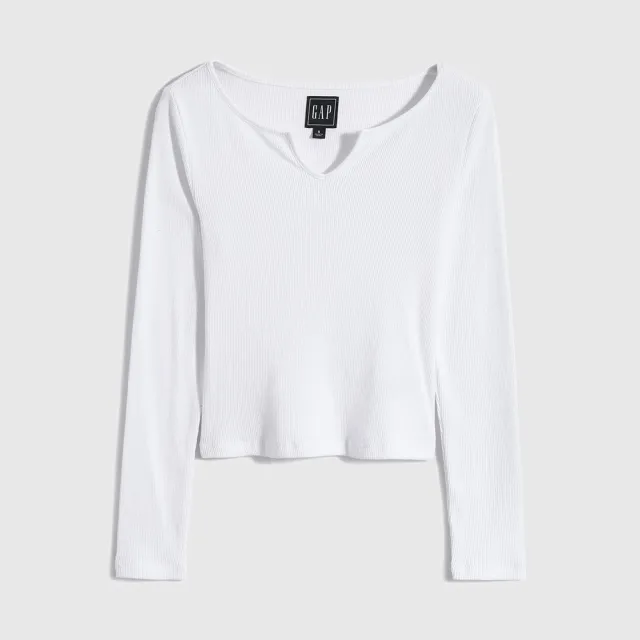 【GAP】女裝 女友T系列 純棉短版修身長袖T恤(790143-白色) - momo購物網 - 好評推薦 -2023年1月