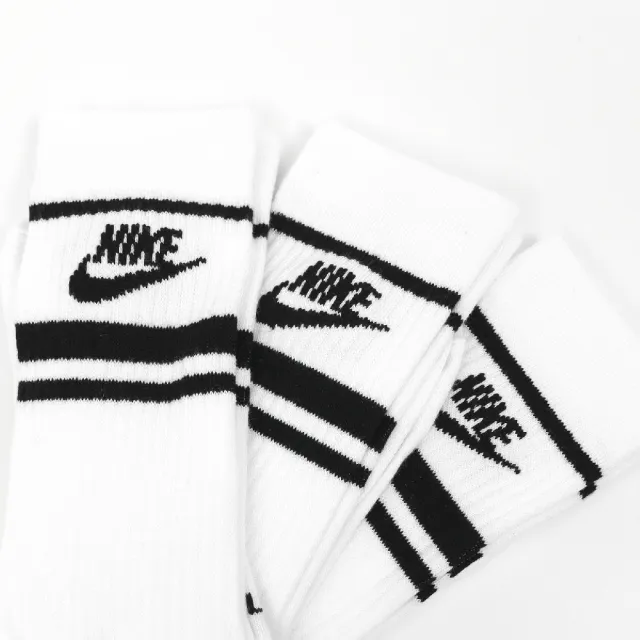 【NIKE 耐吉】襪子 Everyday Essential Crew Socks 男女款 黑 白 中筒襪 三雙入(DX5089-103 ...