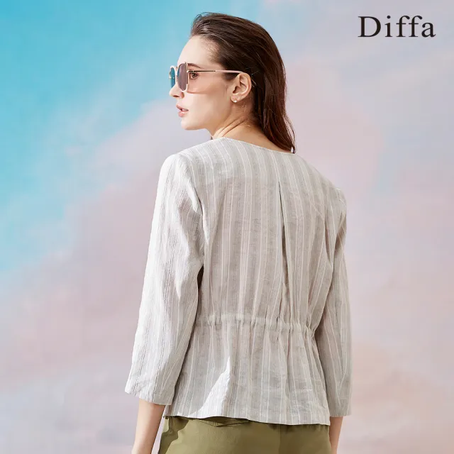 【Diffa】卡白條紋緹花外套-女 - momo購物網 - 好評推薦 -2024年3月