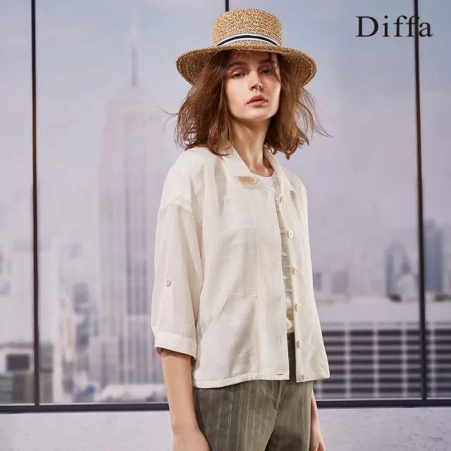 【Diffa】米色緹花休閒外套-女 - momo購物網 - 好評推薦 -2023年9月