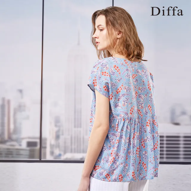 【Diffa】淺藍碎花上衣-女 - momo購物網 - 好評推薦 -2023年9月