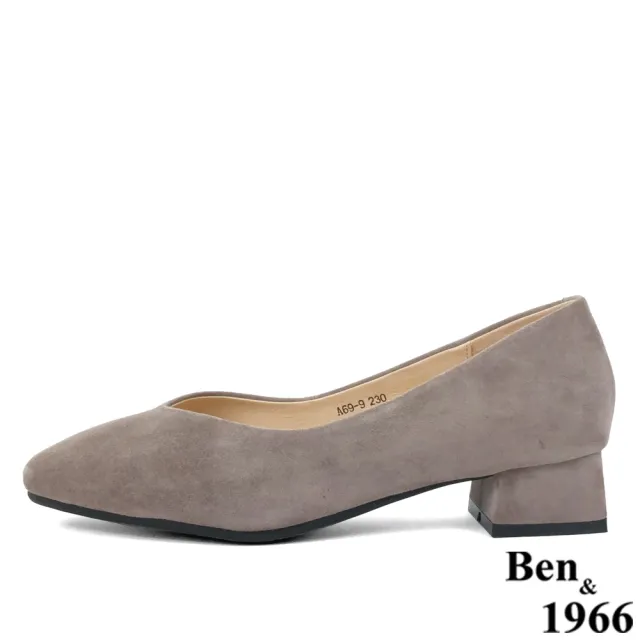 【Ben&1966】高級羊皮簡約方頭跟鞋-淺灰236431 - momo購物網 - 好評推薦 -2024年1月