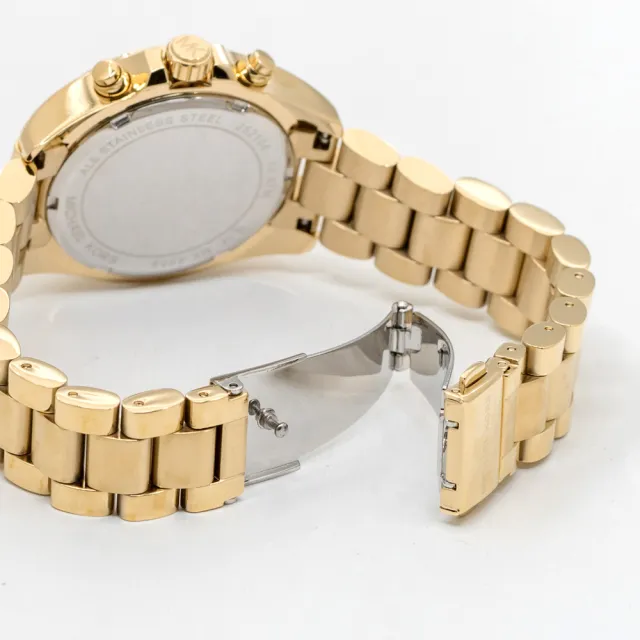 【Michael Kors】公司貨 Bradshaw 低調奢華三眼計時不鏽鋼腕錶/香檳金x黑面(MK6959) - momo購物網 - 好評 ...