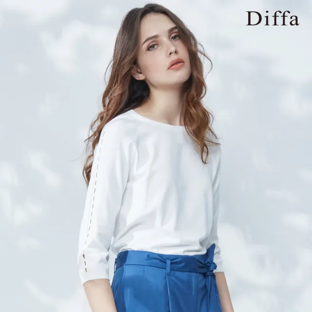【Diffa】袖子挑洞七分袖線衫-女 - momo購物網 - 好評推薦 -2023年9月