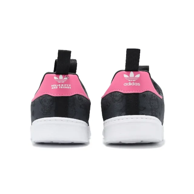 【adidas 愛迪達】X Hello Kitty 休閒鞋 Superstar 360 I 小童鞋 黑 粉 聯名 凱蒂貓(IF3553 ...