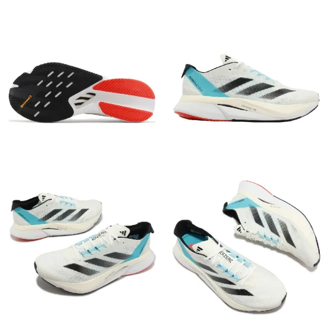 【adidas 愛迪達】慢跑鞋 Adizero Boston 12 M 男鞋 白 黑 中長跑 馬牌輪胎底 運動鞋 愛迪達(ID4237 ...