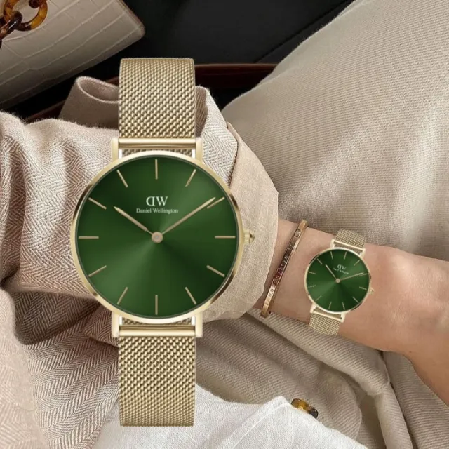 【Daniel Wellington】Petite Emerald系列 時尚綠米蘭金屬錶 -32mm(DW00100480) - momo購物 ...