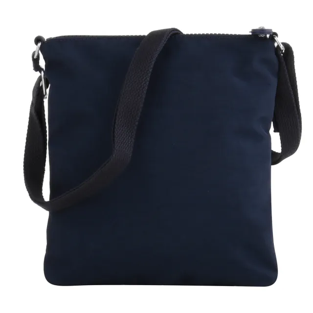 【KIPLING】小藍猴吊飾尼龍拉鍊斜背扁包(深藍) - momo購物網 - 好評推薦 -2024年3月