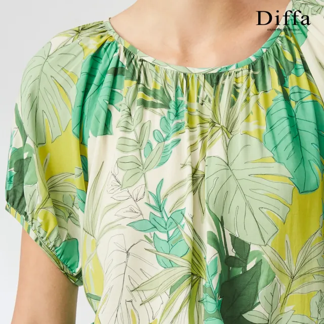 【Diffa】綠花拉克蘭袖設計上衣-女 - momo購物網 - 好評推薦 -2024年9月