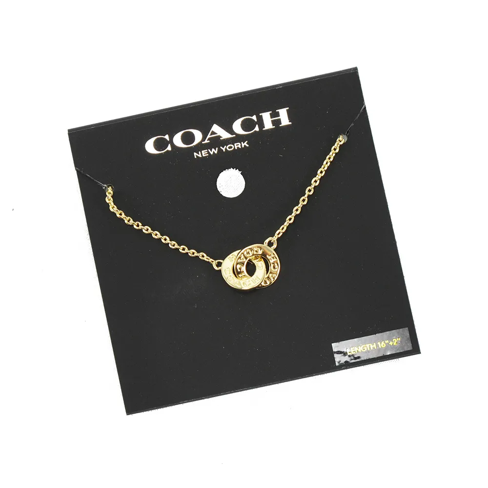 【COACH】送原廠提袋-新款雙環潮流項鍊(金) - momo購物網 - 好評推薦 -2024年3月