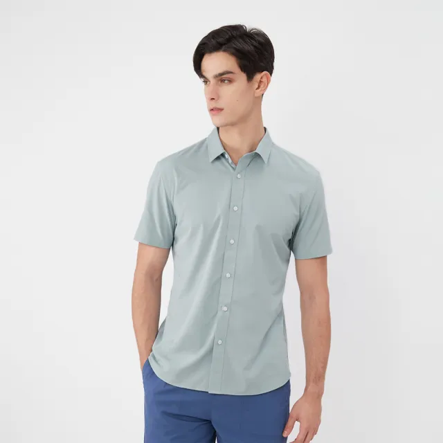 【GIORDANO 佐丹奴】男裝天然凉感短袖襯衫(04 藍色) - momo購物網 - 好評推薦 -2024年4月