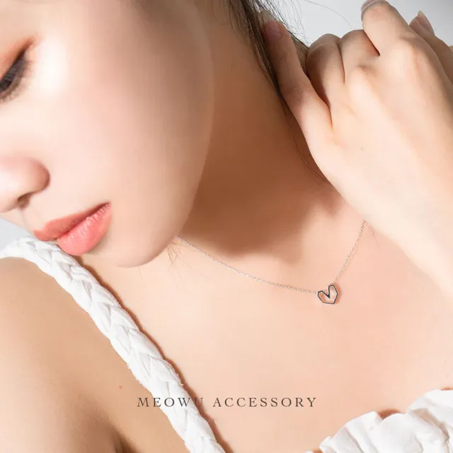 【MEOWU】ND1069 摺紙愛心 925純銀項鍊(ND1069) - momo購物網 - 好評推薦 -2024年5月
