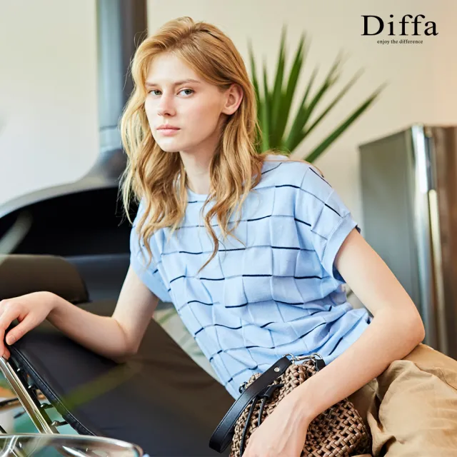 【Diffa】格子織紋連袖針織衫-女 - momo購物網 - 好評推薦 -2024年5月