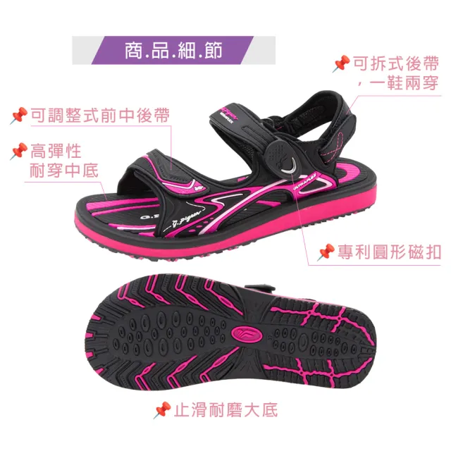 【ShoesClub 鞋鞋俱樂部】G.P高彈力舒適兩用涼鞋 拖鞋 女鞋 黑/黑桃 255-G9571W - momo購物網 - 好評推薦 -2024年8月