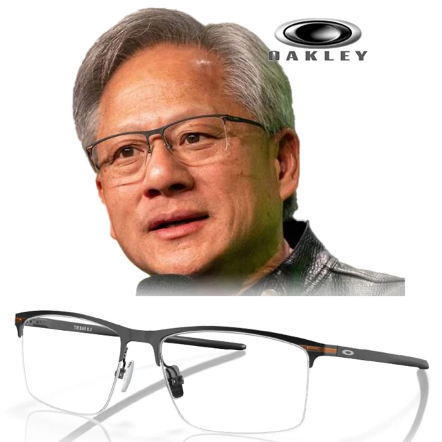 【Oakley】奧克利 黃仁勳配戴同款 光學眼鏡 TIE BAR 0.5 鈦金屬半框 舒適彈簧鏡臂 OX5140 01 霧黑 公司貨-momo ...