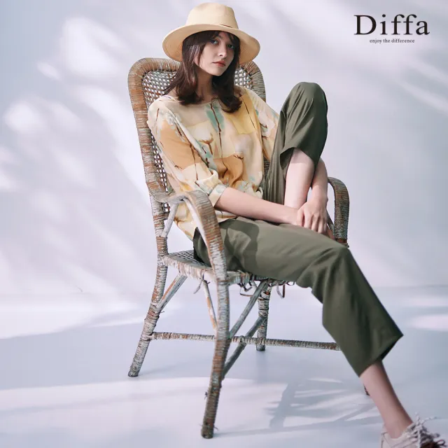 【Diffa】氣質黃花七分袖上衣-女 - momo購物網 - 好評推薦 -2025年2月
