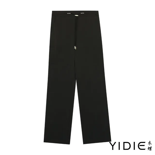 【YIDIE 衣蝶】彈力後鬆緊腰抽繩長褲-黑 - momo購物網 - 好評推薦 -2025年4月